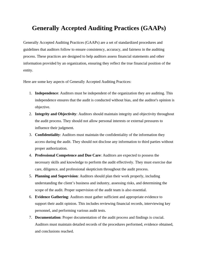 Generally Accepted Auditing Practices | PDF | Audit | Confidentiality