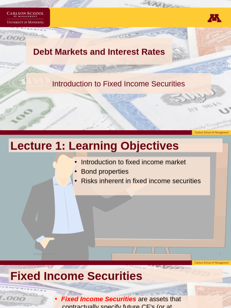 Lecture Intro Fixed Income | PDF | Bonds (Finance) | Repurchase Agreement