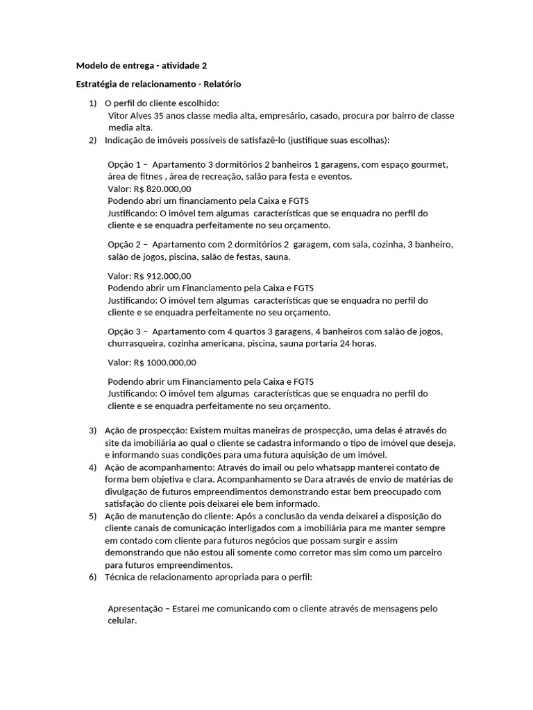 Modelo Relatório Atividade2 | PDF