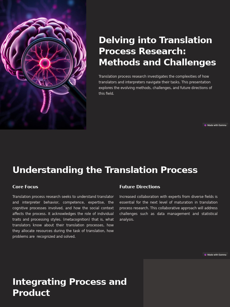 Translation Process Research Insights | PDF | Translations | Attention