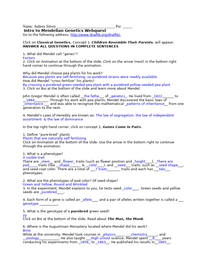 Genetics%20Webquest%20intro | PDF | Genotype | Dominance (Genetics)