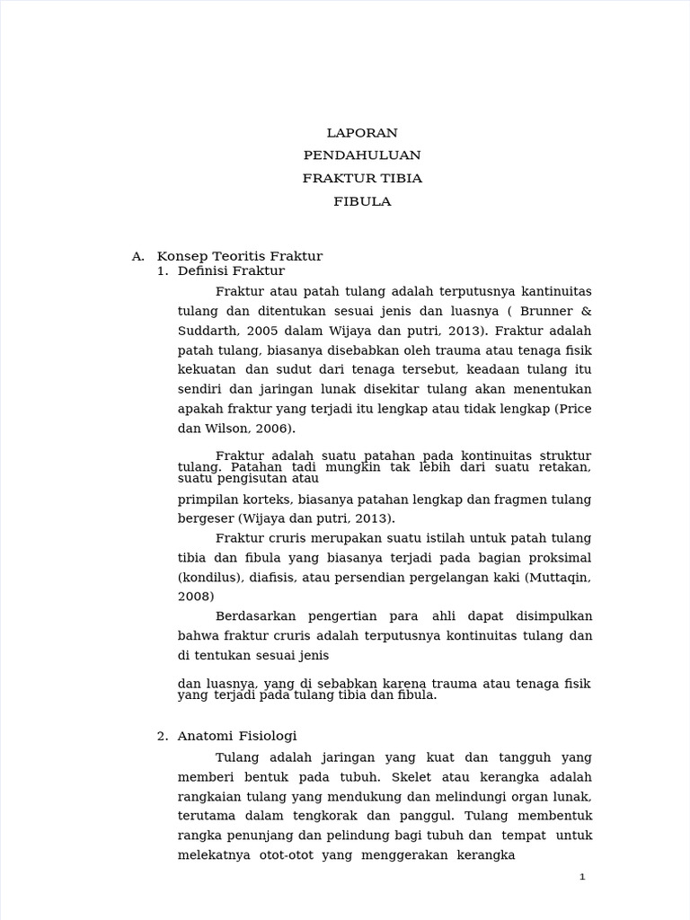 PDF LP Fraktur Tibia Fibula | PDF