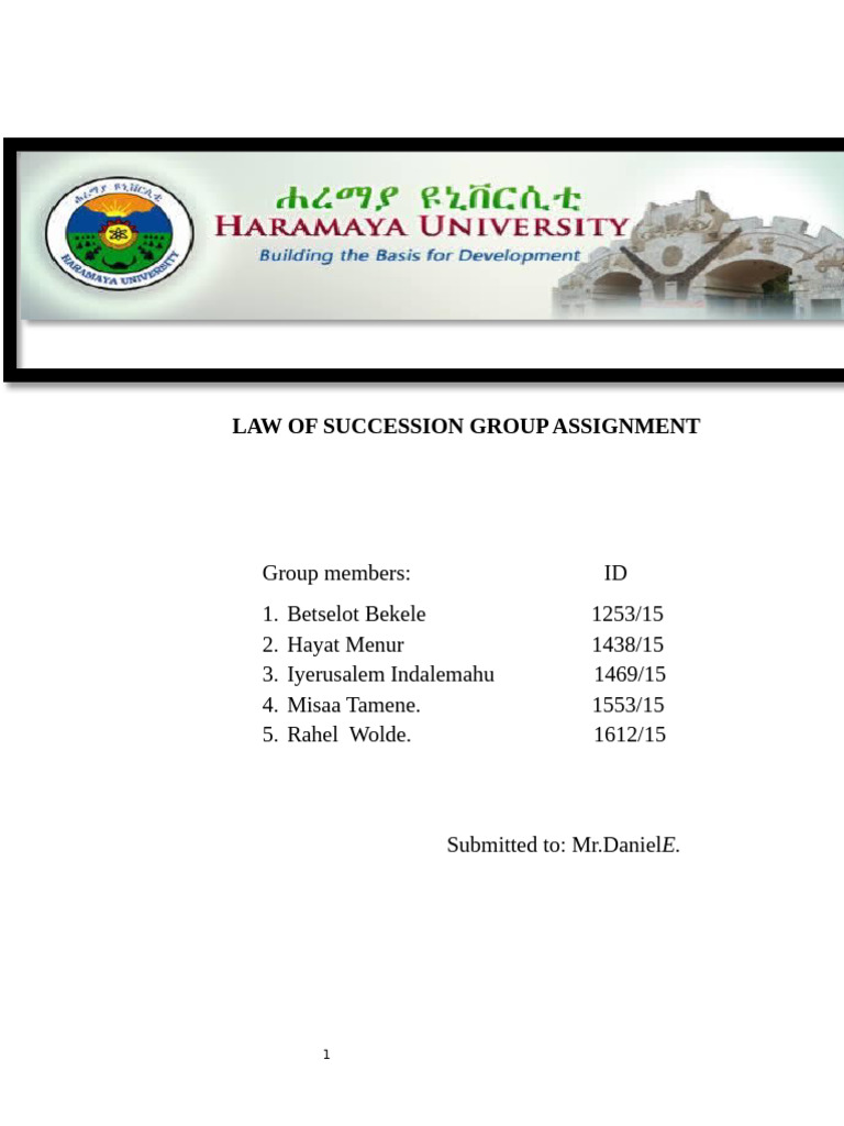 succession assignment | PDF | Intestacy | Common Law