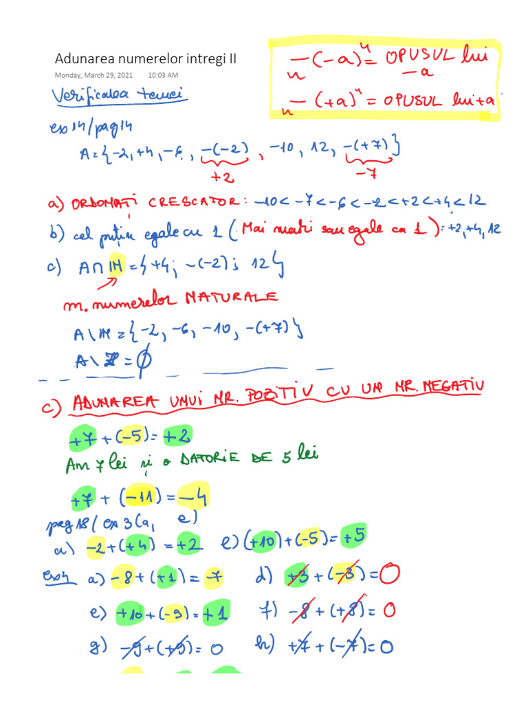 Adunarea Numerelor Intregi II | PDF