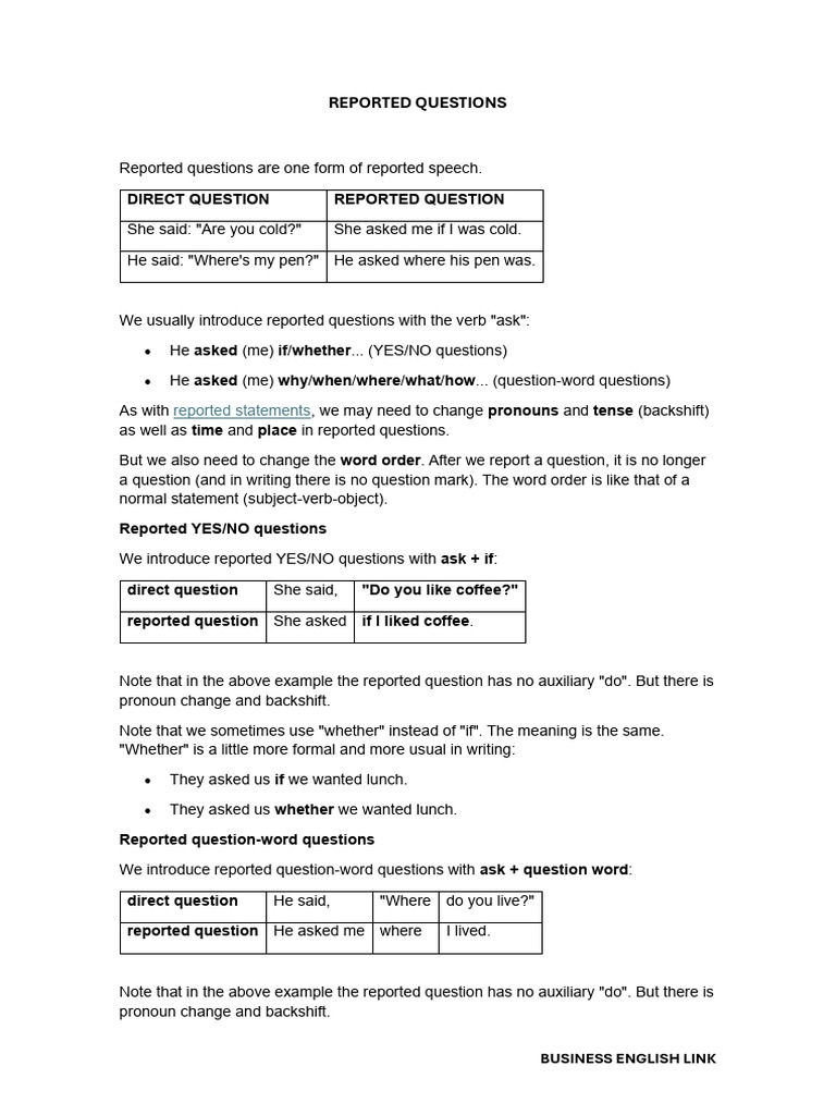 GR - Reported Speech Explanation | PDF | Verb | Linguistic Morphology
