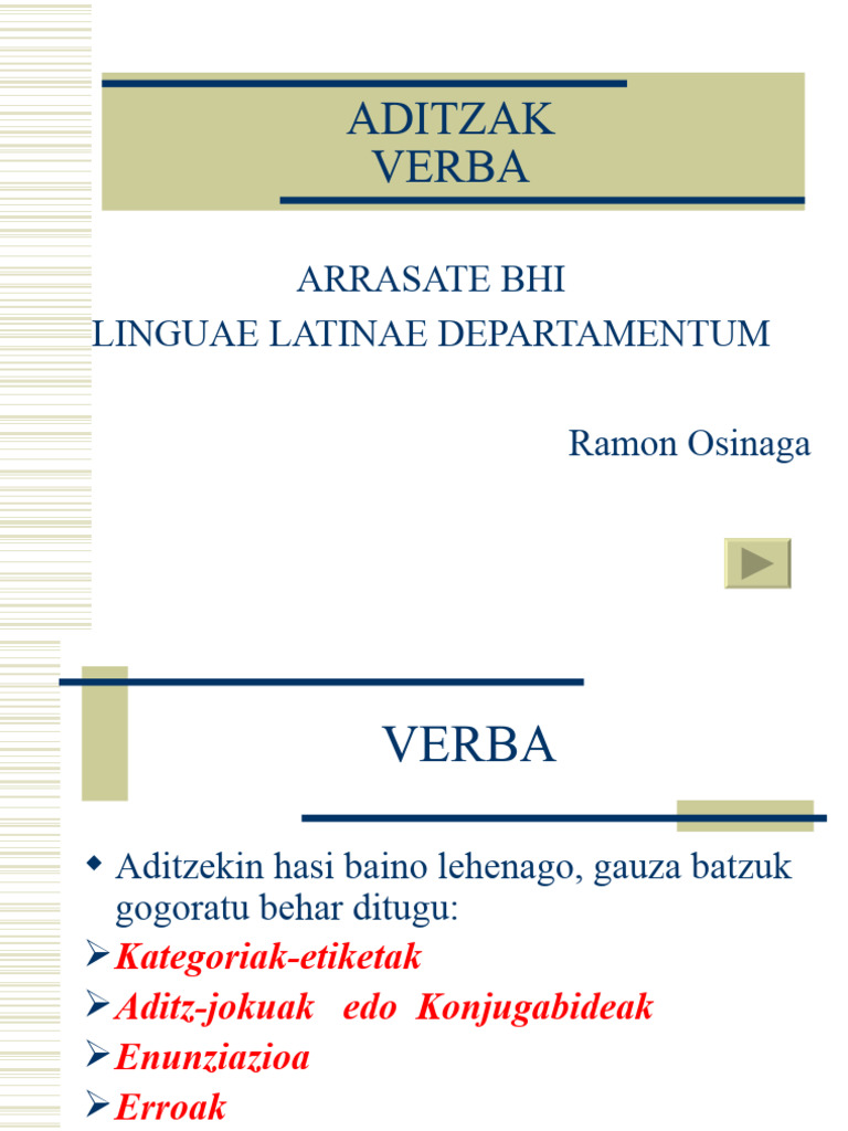 Verbos Latinos en Euskkera | PDF