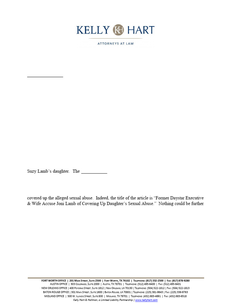 Texas Defamation Mitigation Act Request For Correction | PDF | Rape ...