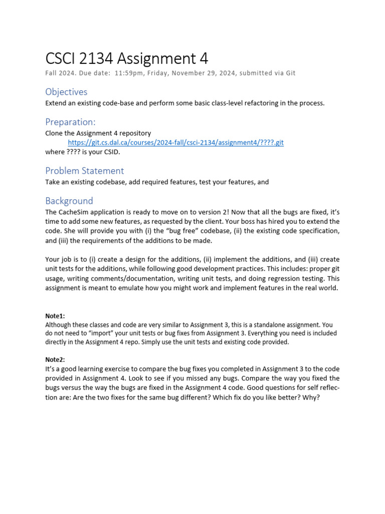 2134-F24-Assignment4 | PDF | Cache (Computing) | Unit Testing