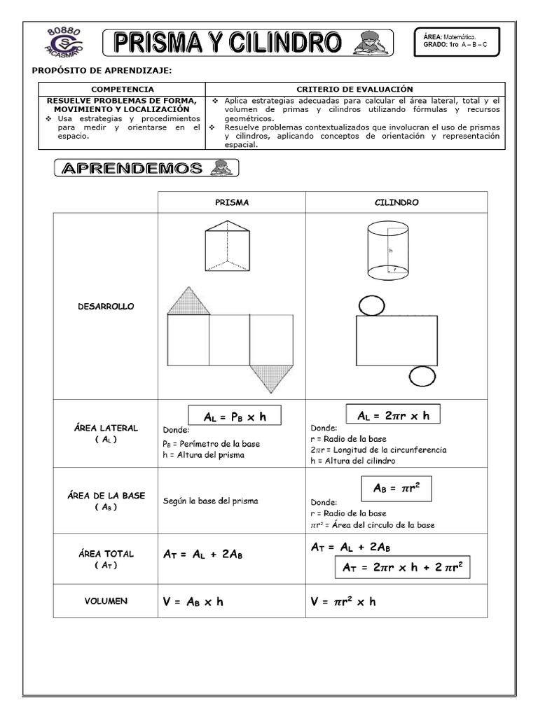 T29 - Prisma y Cilindro | PDF | Volumen | Triángulo