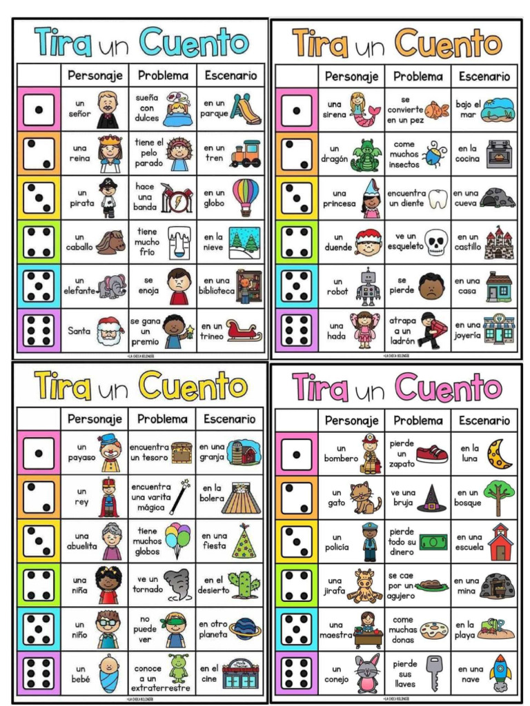 Tira El Dado y Escribe Un Cuento TAMAÑO CARTA | PDF