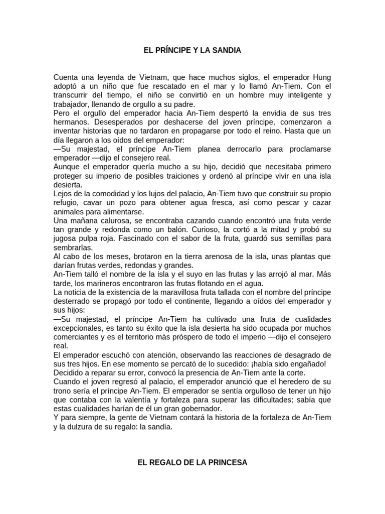 El Príncipe y La Sandia | PDF