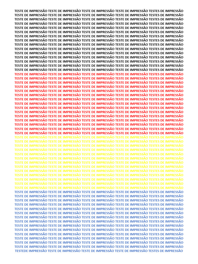 Teste de Impressão Colorida e Frontal | PDF