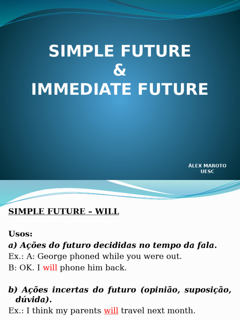 Simple vs. Immediate Future Guide | PDF