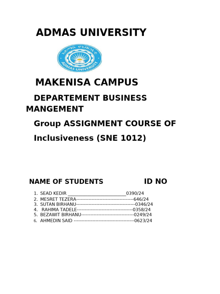 Inclusiv Assignment Group | PDF | Inclusion (Education) | Disability