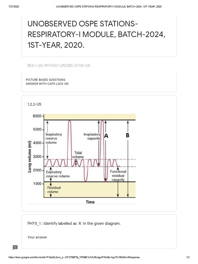 5th station UNOBSERVED OSPE STATIONS-RESPIRATORY-I MODULE, BATCH-2024, 1ST-YEAR, 2020_ | PDF