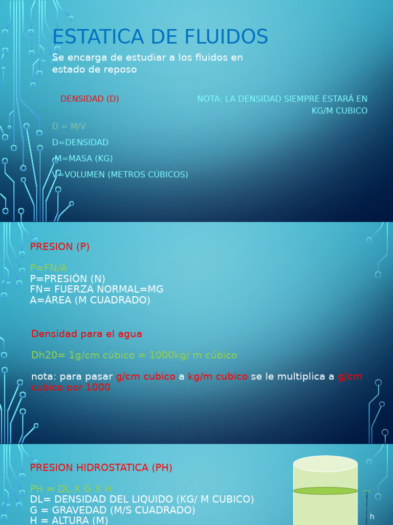 ESTATICA DE FLUIDOS - CALOR Y TEMPERATURA | PDF