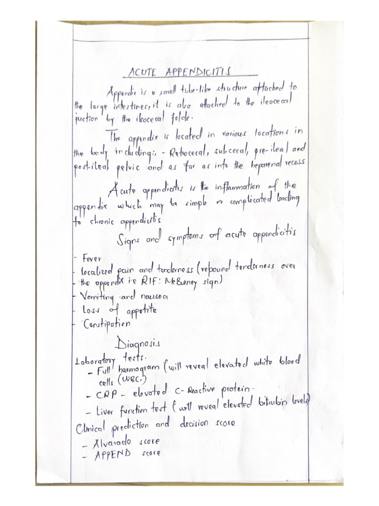 Acute Appendicitis Pdf