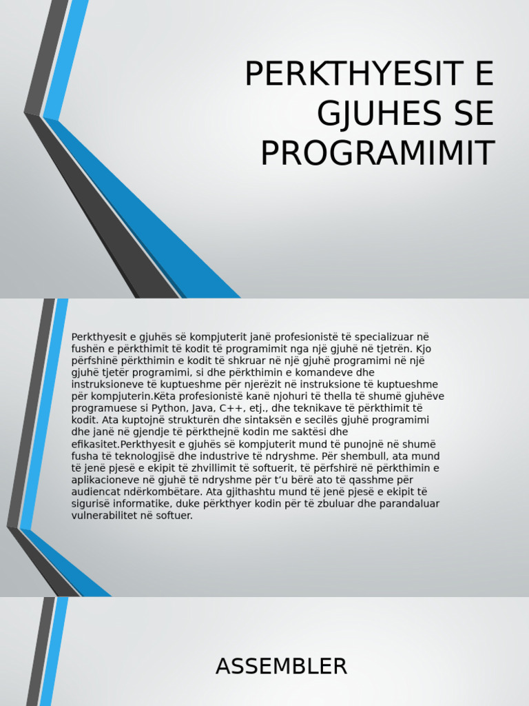 PERKTHYESIT E GJUHES SE PROGRAMIMIT | PDF