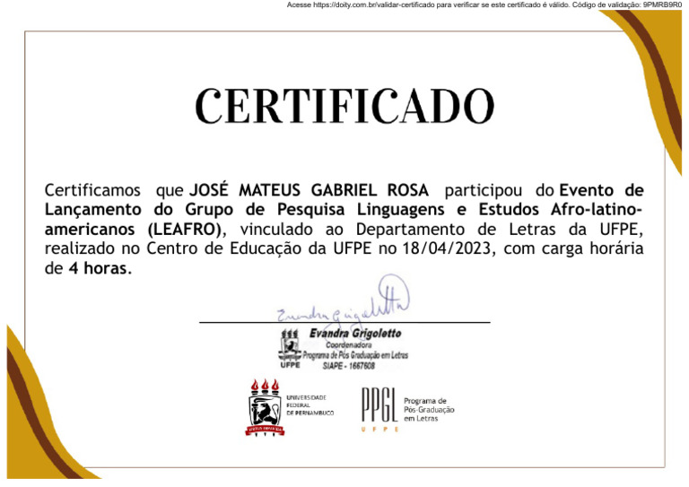 Certificado Participacao GtzU8 | PDF