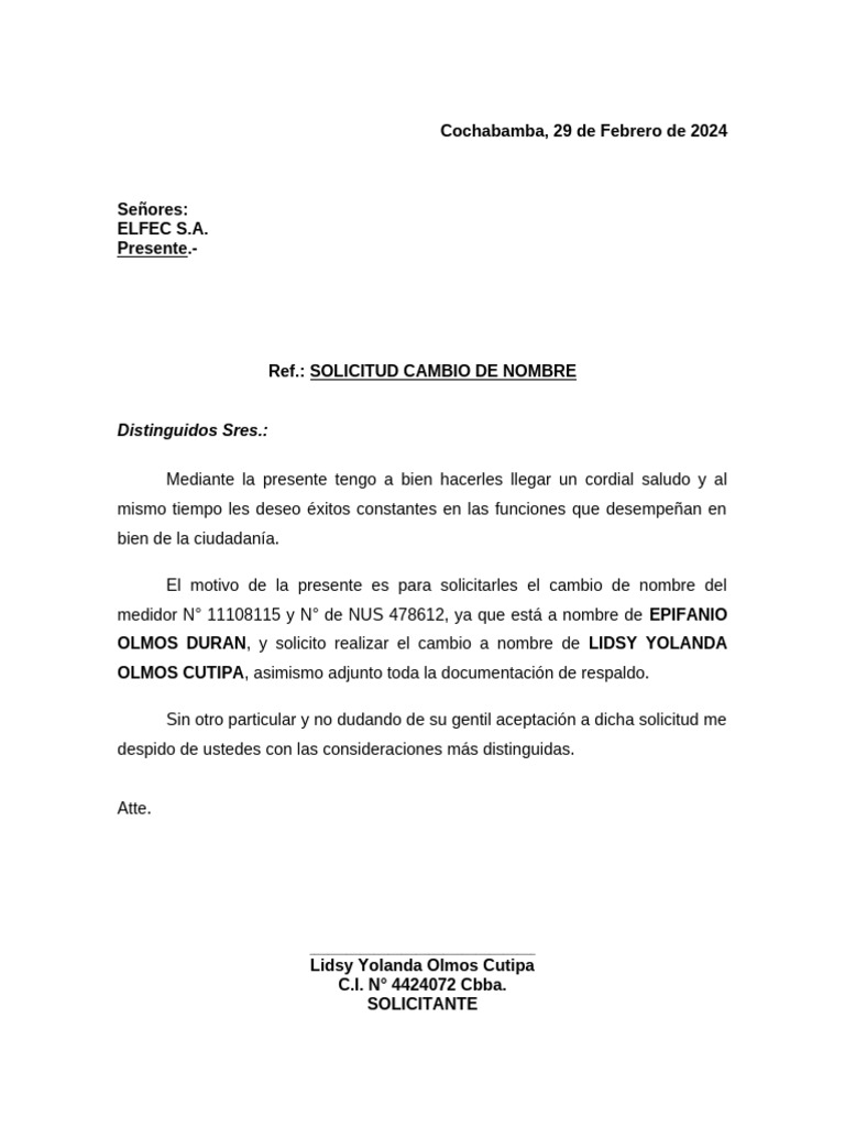 Carta Elfec | PDF