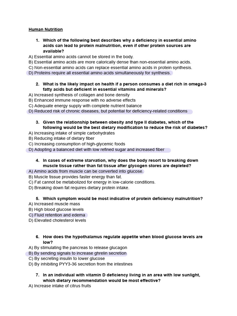 Biology IB QUESTIONNAIRE | PDF | Heart | Digestion