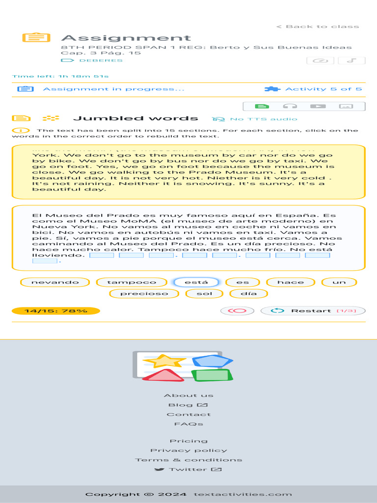 TextActivities - Assignment 12062 Berto y Sus Buenas Ideas Cap. 3 Pág ...