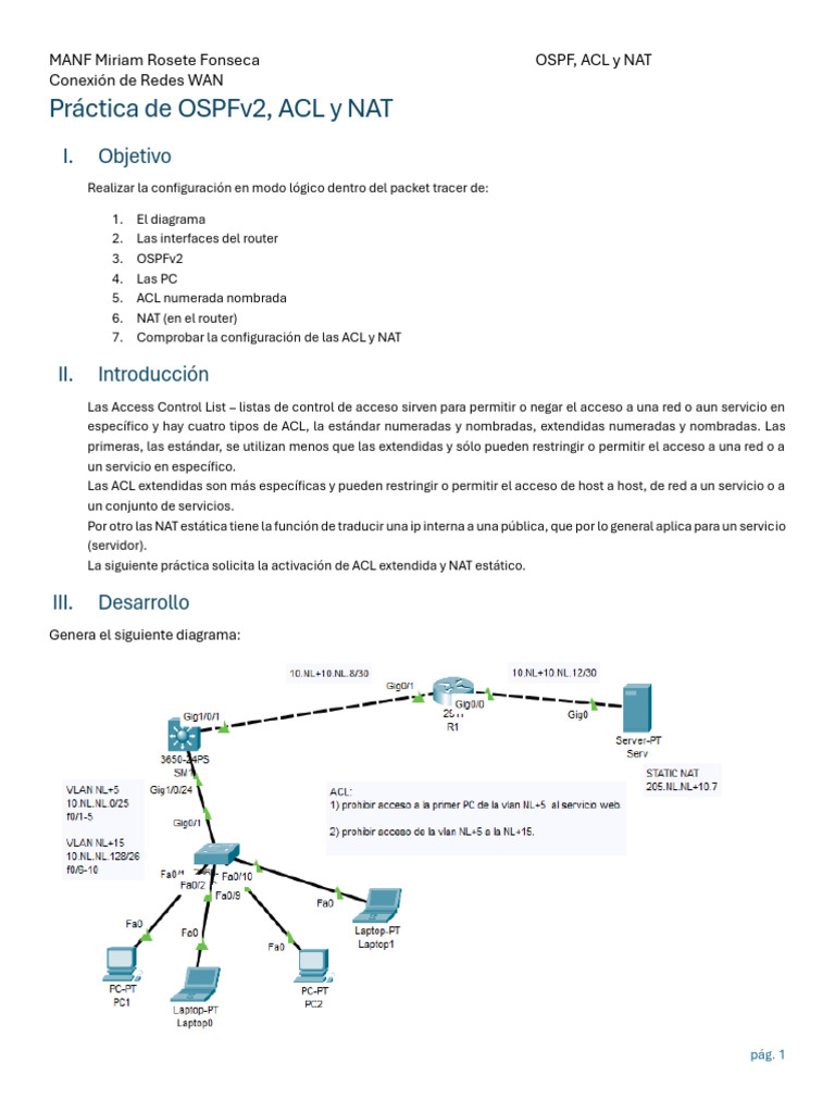 Ospfv2 Nat e Acl | PDF | Enrutador (Computación) | Dirección IP