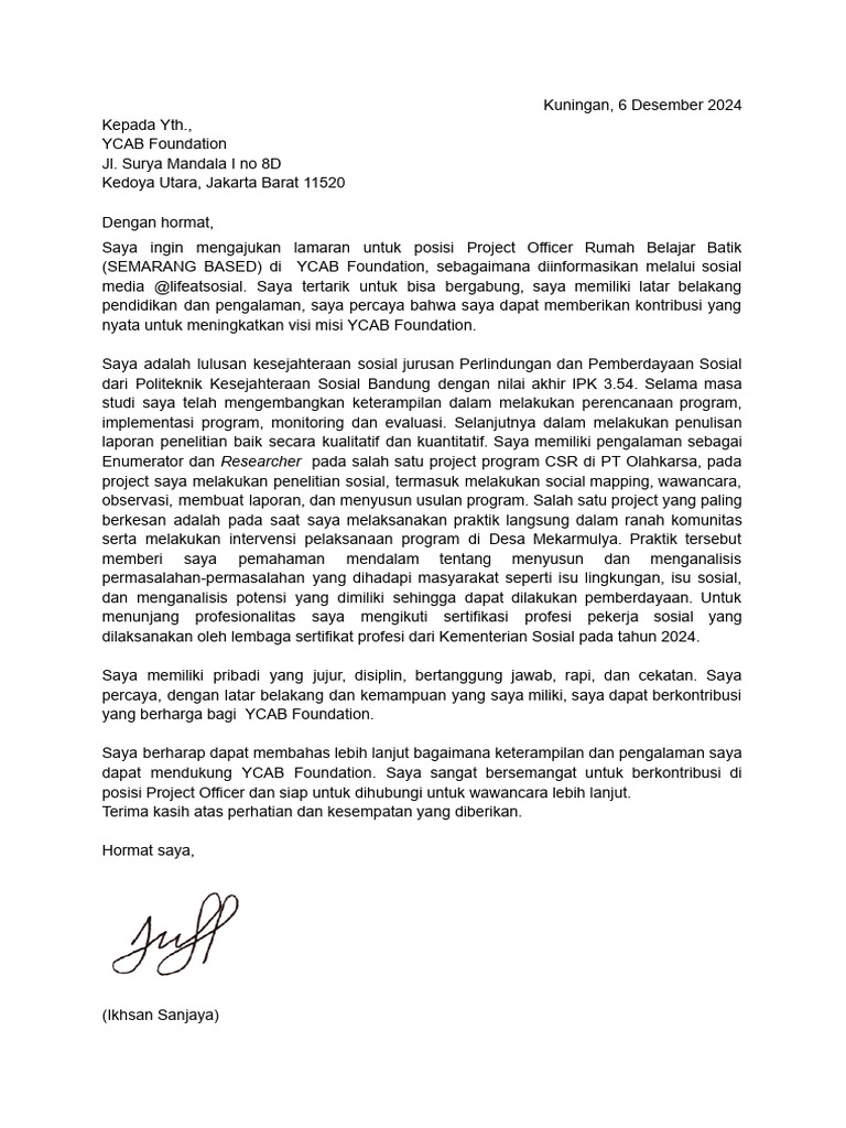 Cover Latter PDF | PDF
