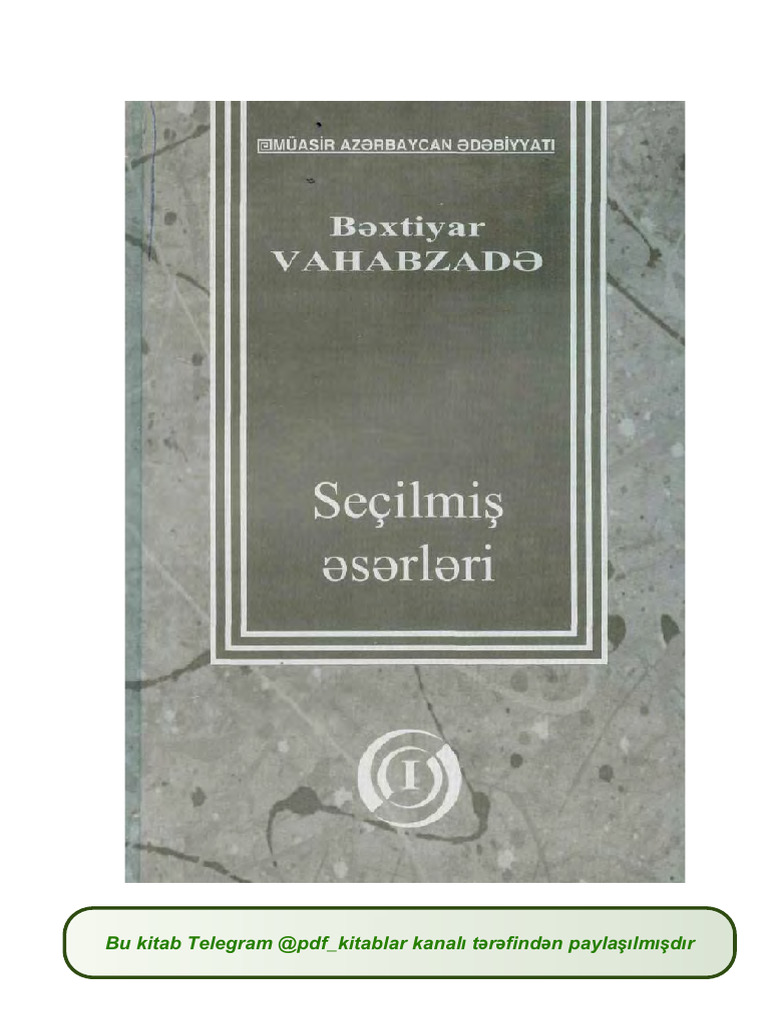 Bextiyar Vahabzade Secilmis Eserlericild 1pdf Kitablar | PDF