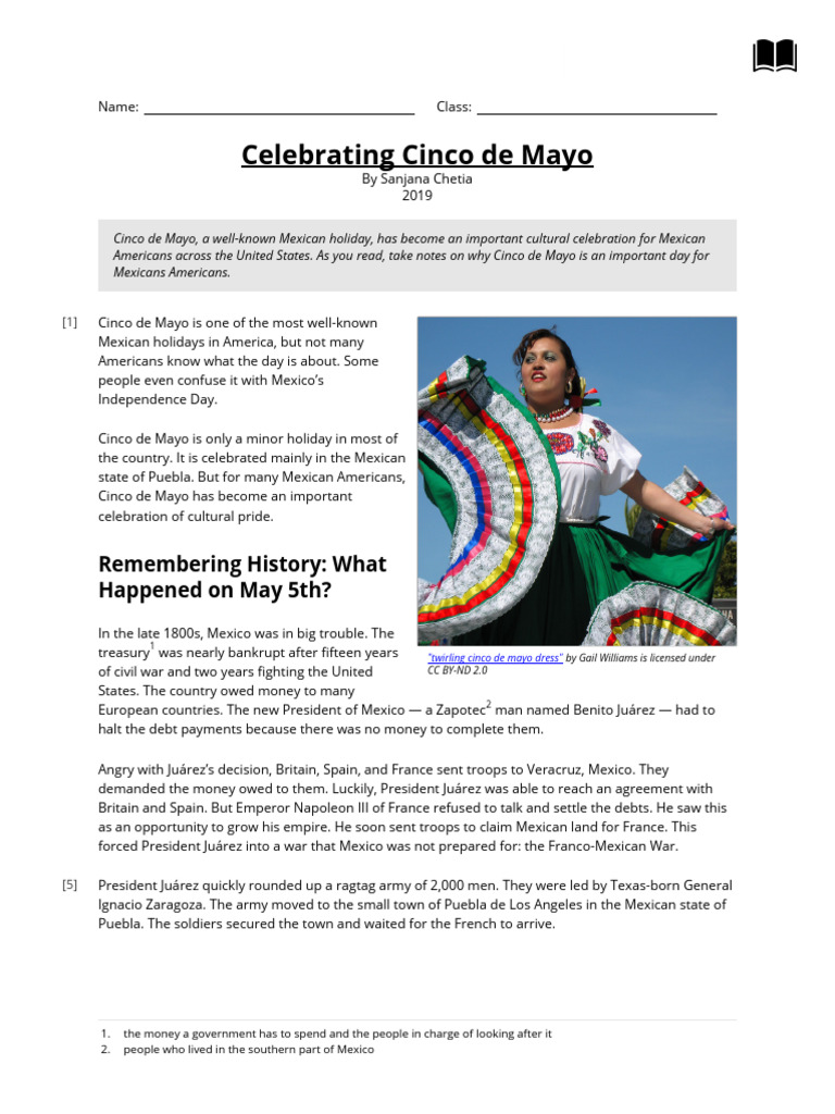 Celebrating Cinco De Mayo Comprehension and Writing | PDF | Mexico ...