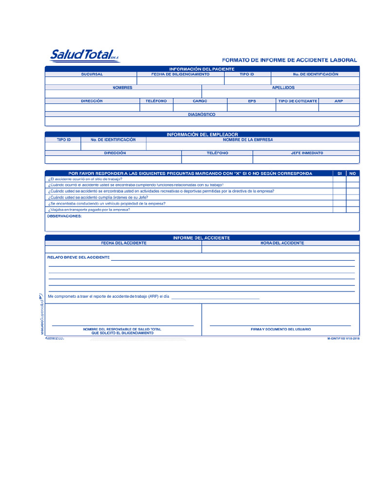 Formato Salud Total | PDF