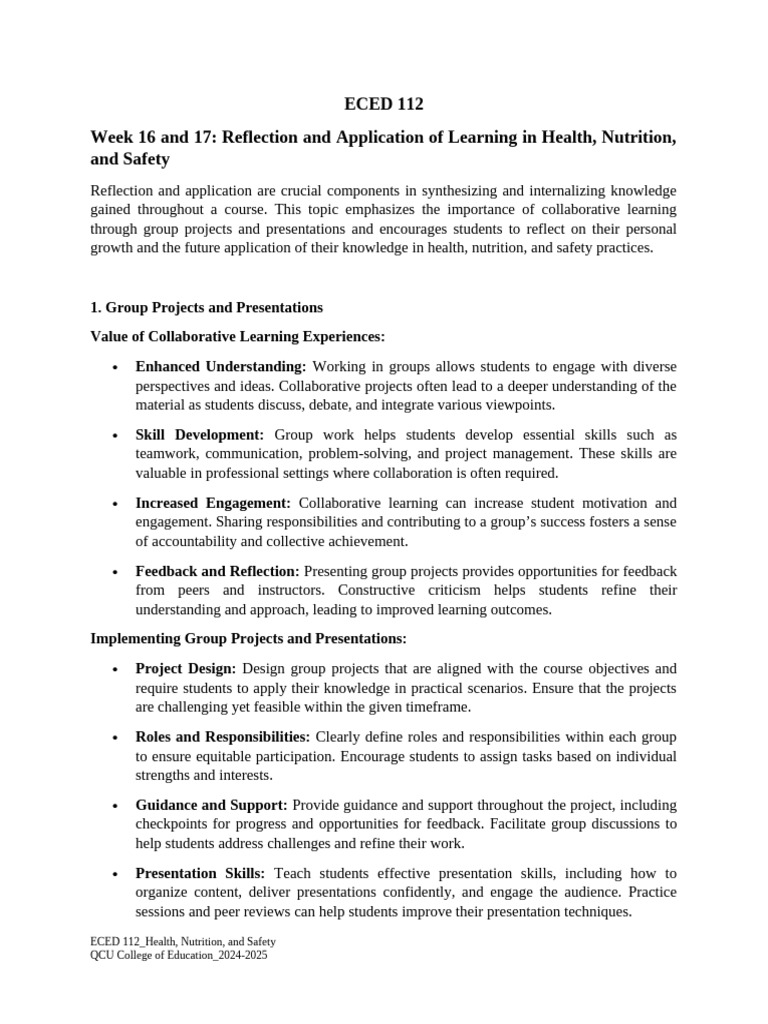 ECED-112_Week-16-and-17-with-Activity | PDF | Learning | Knowledge