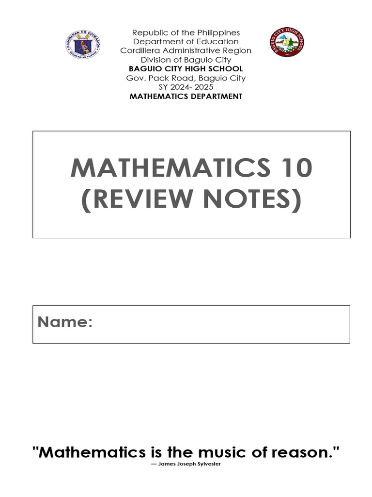 MATH-10-Reviewer | PDF | Circle | Trigonometric Functions