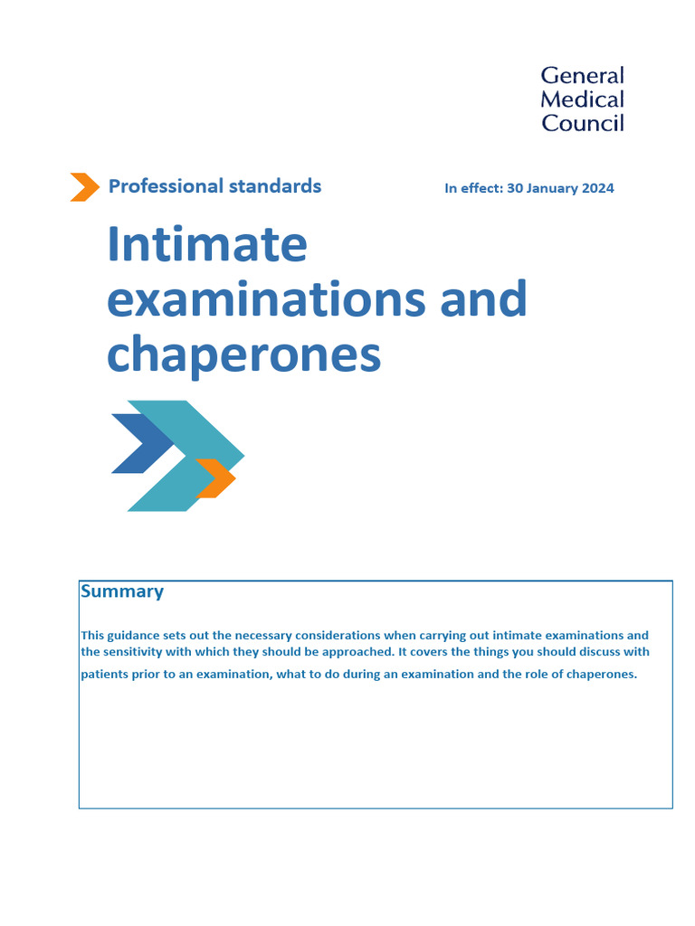 Intimate Examinations and Chaperones - PDF 58835231 | PDF | Health Care | Medicine