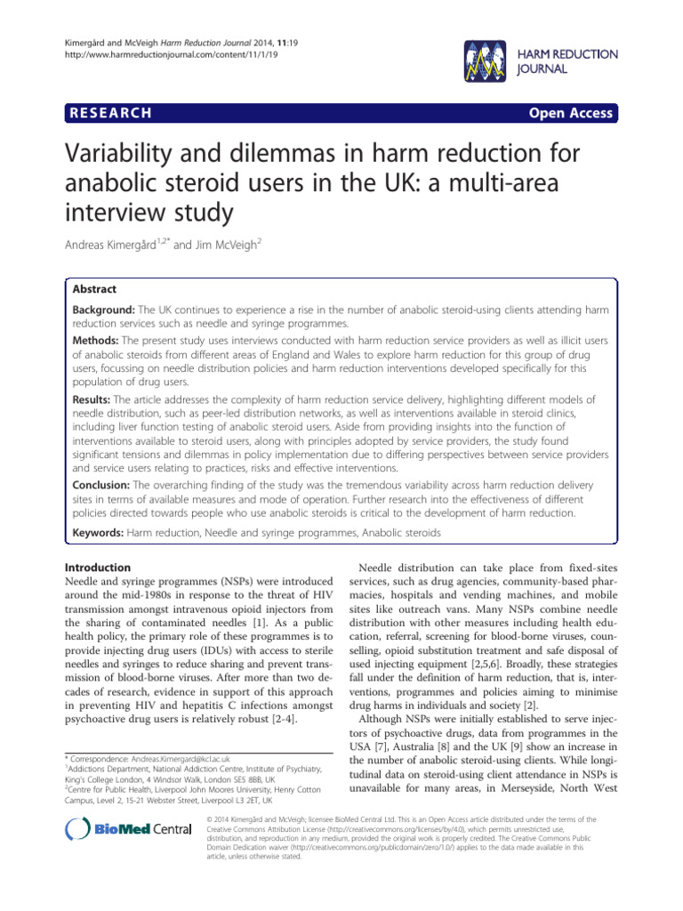 Harm Reduction for UK Steroid Users | PDF | Injection (Medicine ...
