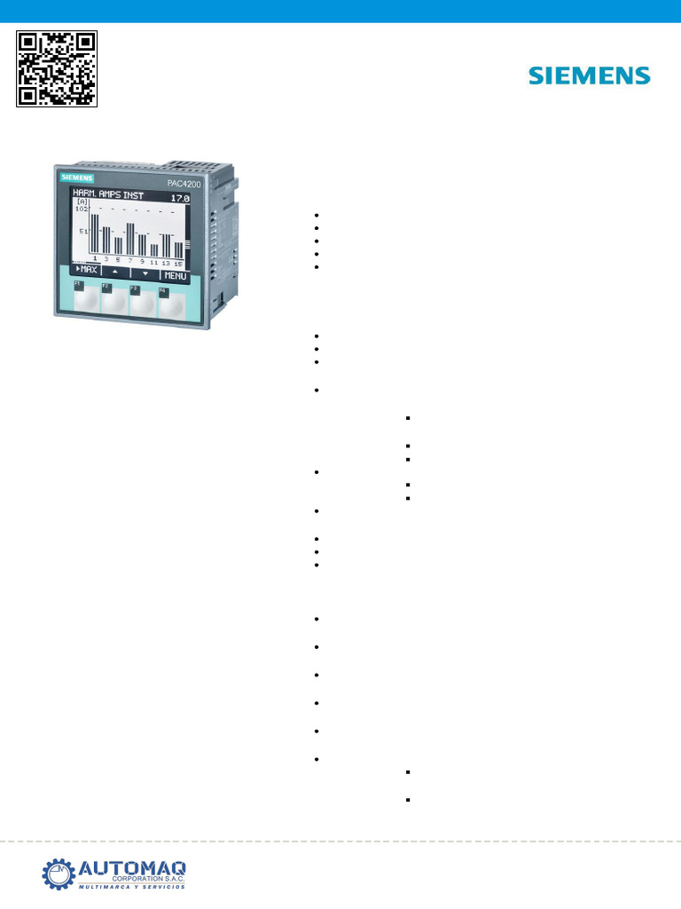 catalogo 4 Medidor baja tension SENTRON PAC4200 | PDF | Corriente ...
