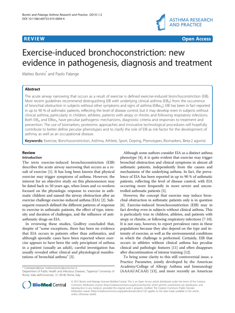Exercise-Induced Bronchoconstriction New | PDF | Asthma | Medicine