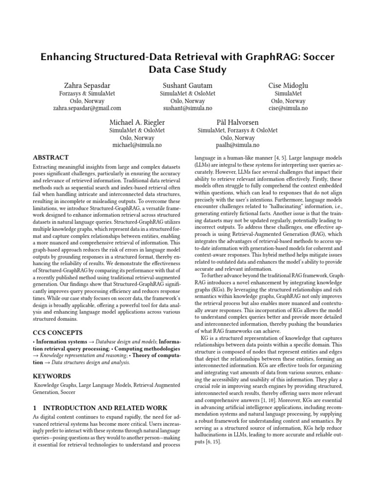 Enhancing Structured-Data Retrieval With GraphRAG_Soccer Data Case Study | PDF | Information ...