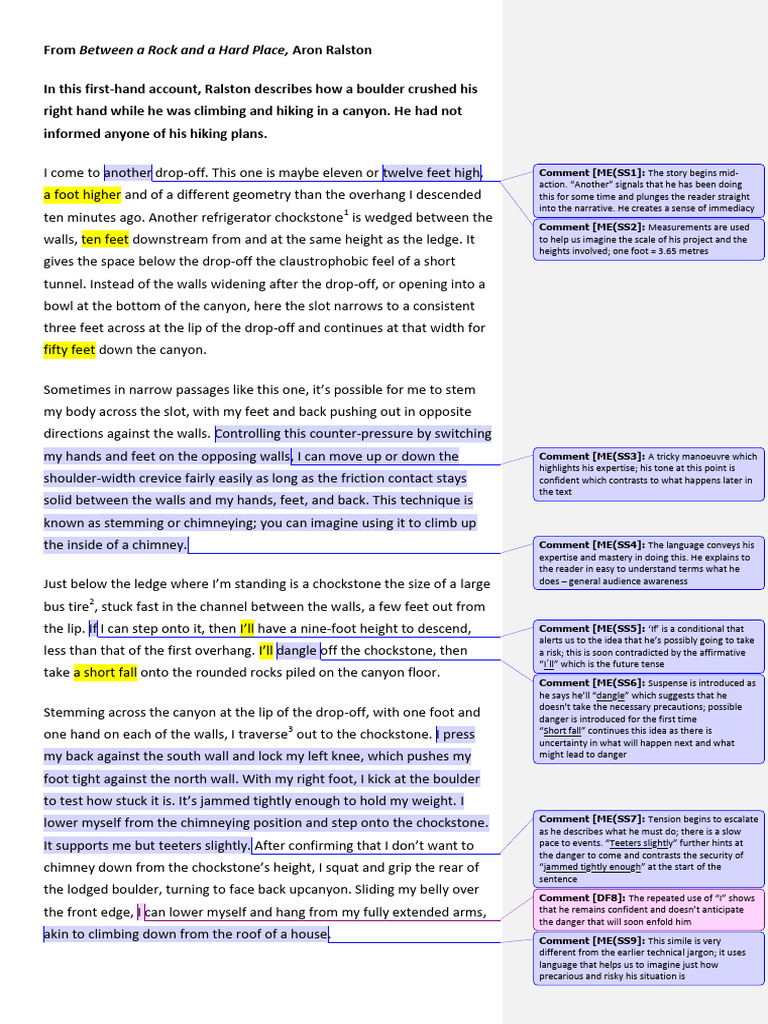 Rock Hard Place ANNOTATED | PDF