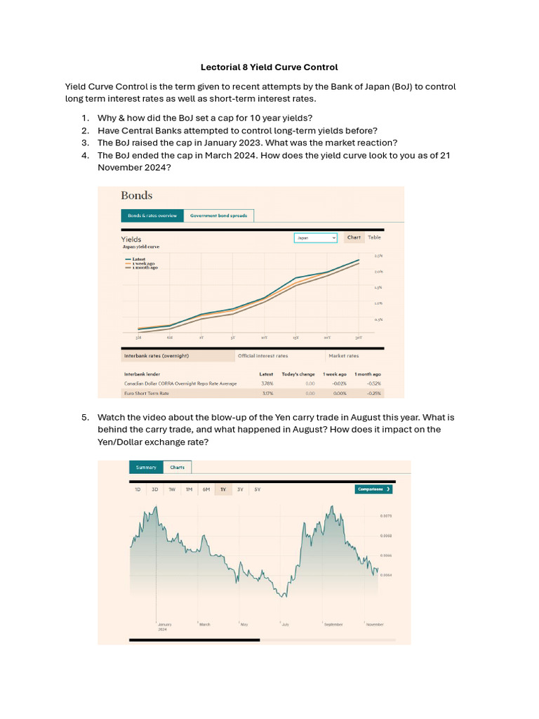 Lectorial 8 Yield Curve Control | PDF