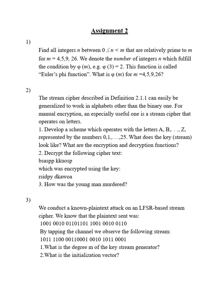 Cryptography Problem Set | PDF