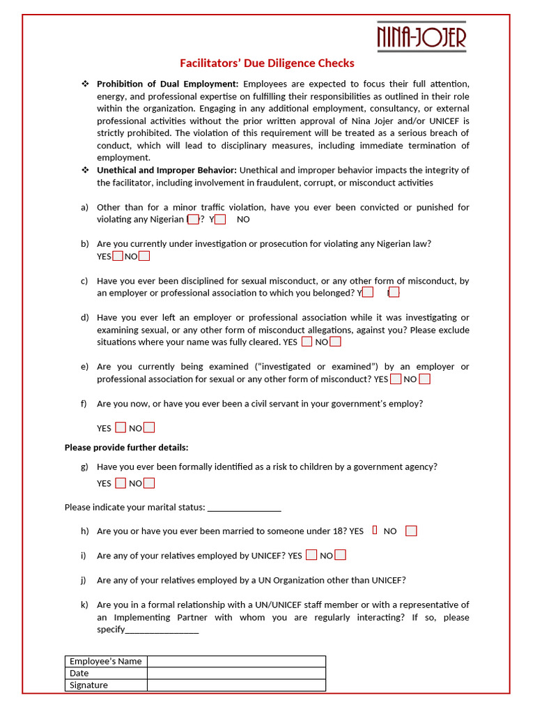 Facilitators' Screening Questions-Nina Jojer | PDF | Employment | Justice