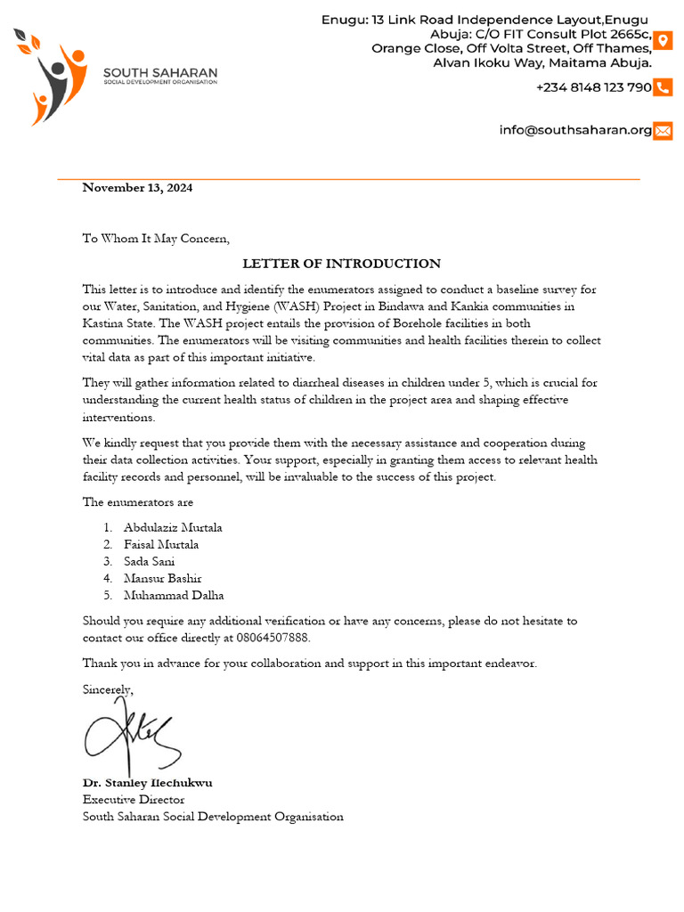 Letter of Introduction | PDF