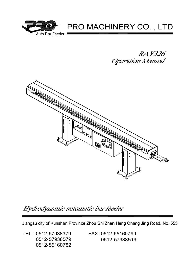 Bar Feeder Operation Manual | PDF | Mechanical Engineering
