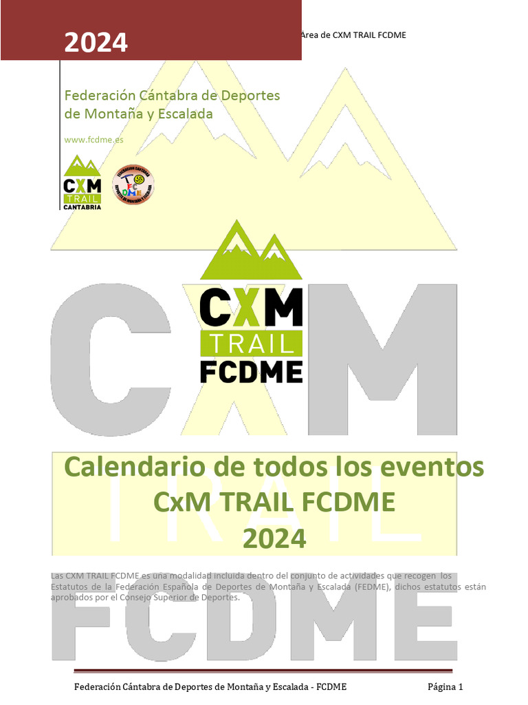 Calendario 2024 CXM Trail Fcdme | PDF | Fenómenos de la tierra | Invierno