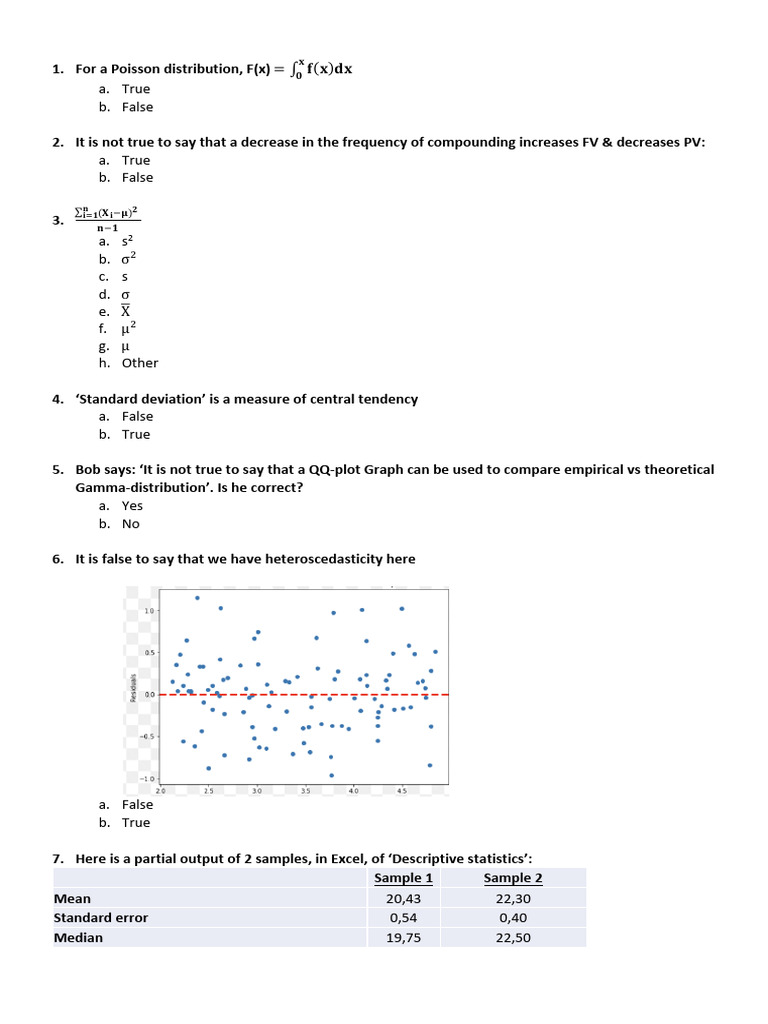Quant exercices 221124 | PDF | Standard Deviation | Probability Theory