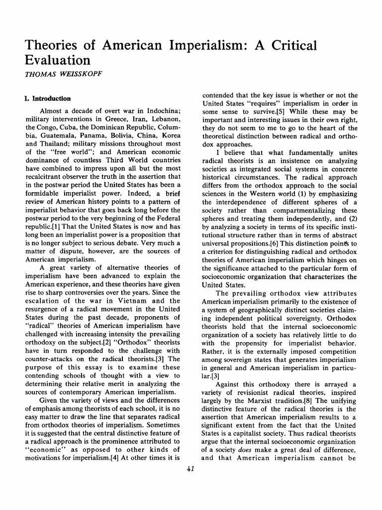 Imperialism:: Theories of American Critical | PDF | Imperialism ...