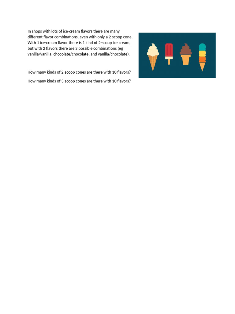 Ice Cream Number Talk | PDF
