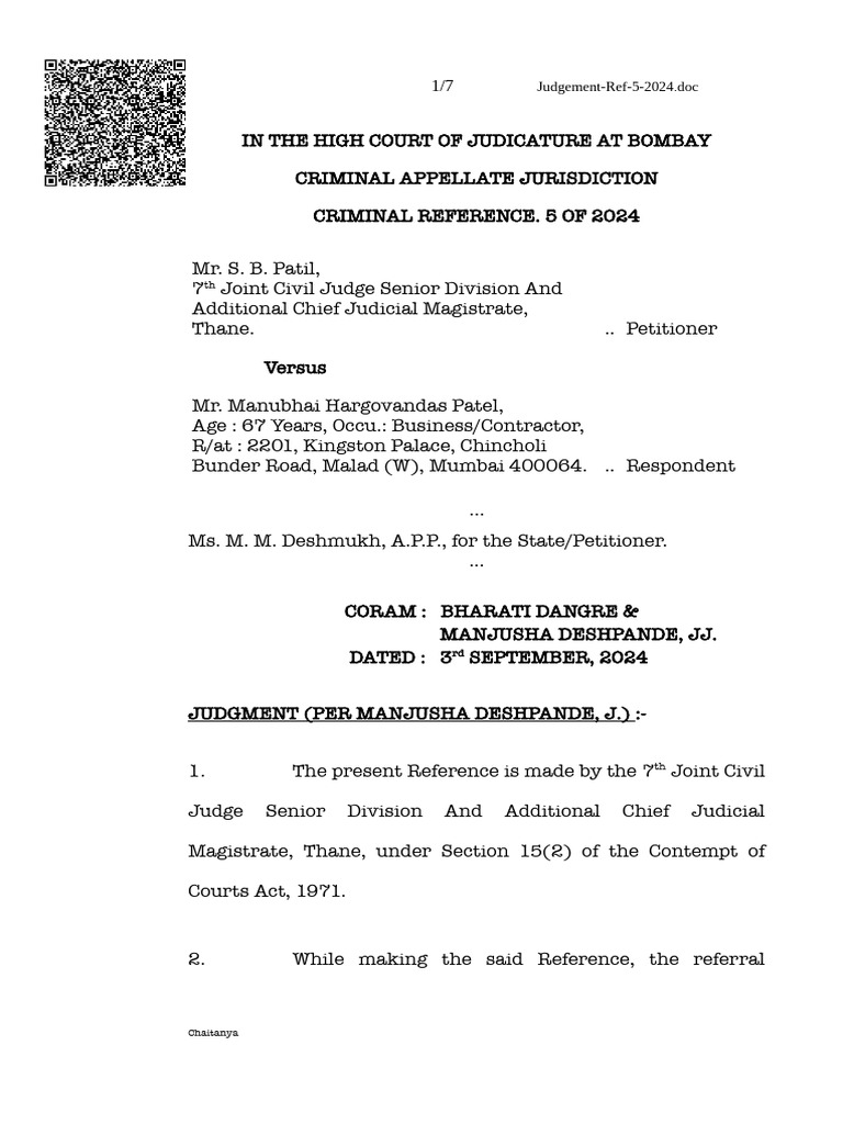 S B Patil V Manubhai Hargovandas Patel | PDF | Lawsuit | Judge
