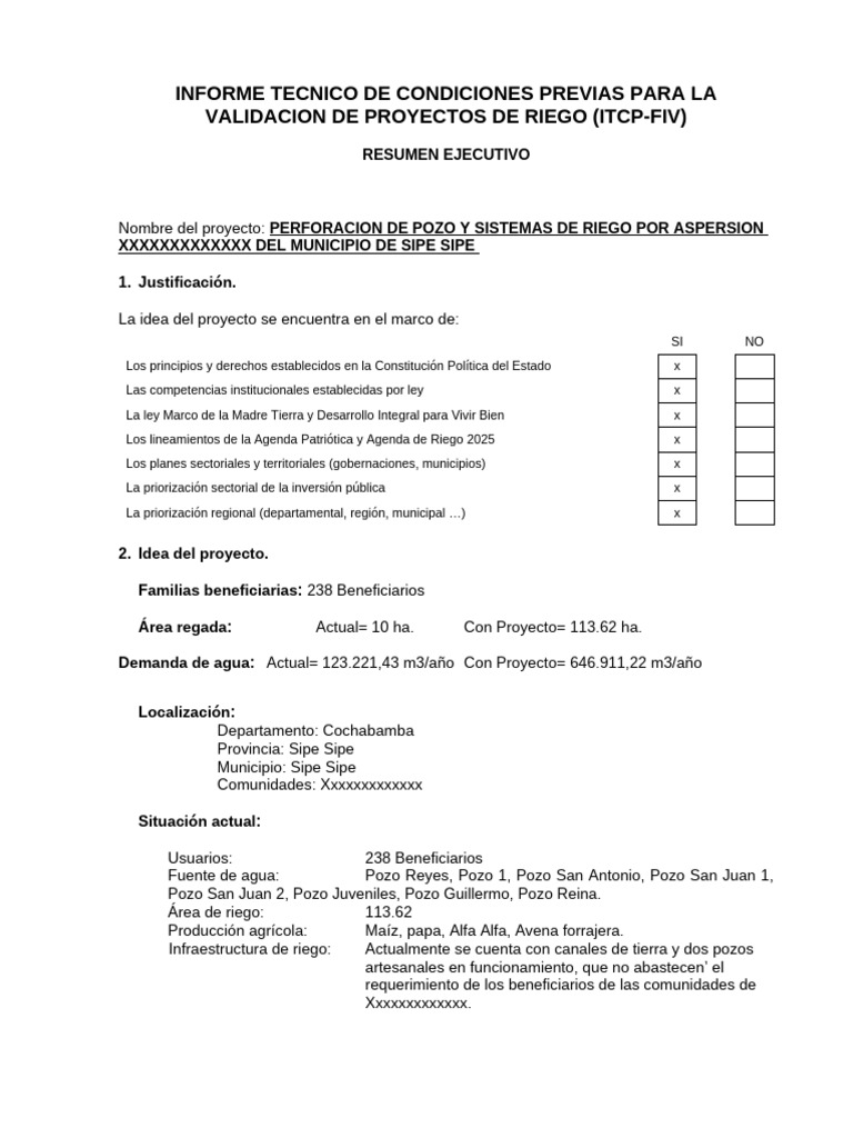Itcp Sipe Sipe | PDF | Riego | Agua